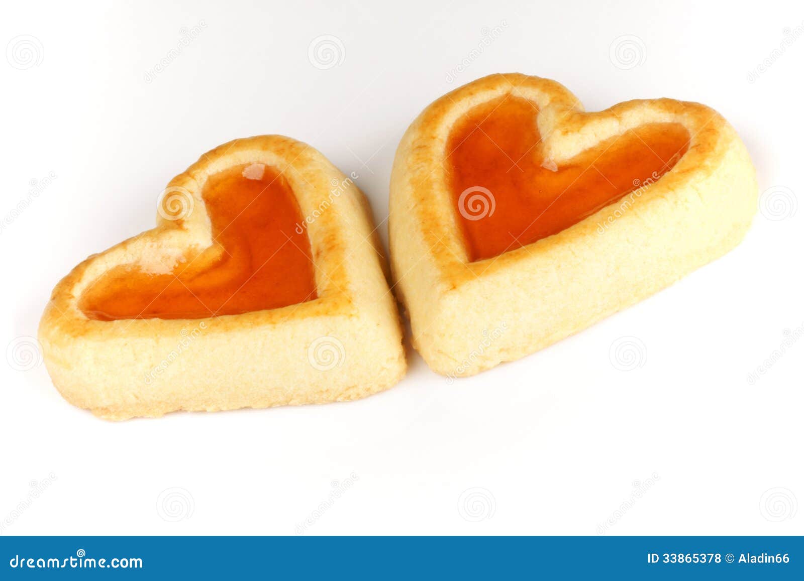 Two Heart Shaped Apricot Jam Biscuits Stock Photo - Image of heart ...
