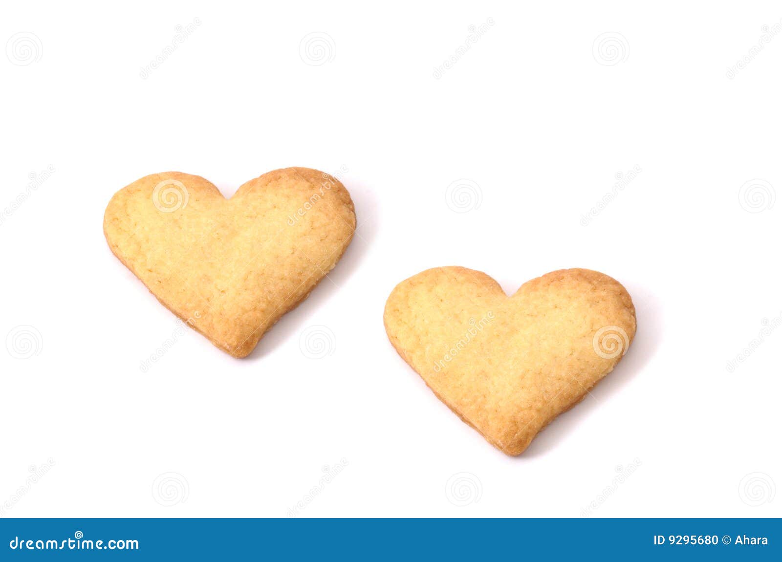 Two heart-shaped biscuits stock photo. Image of advent - 9295680
