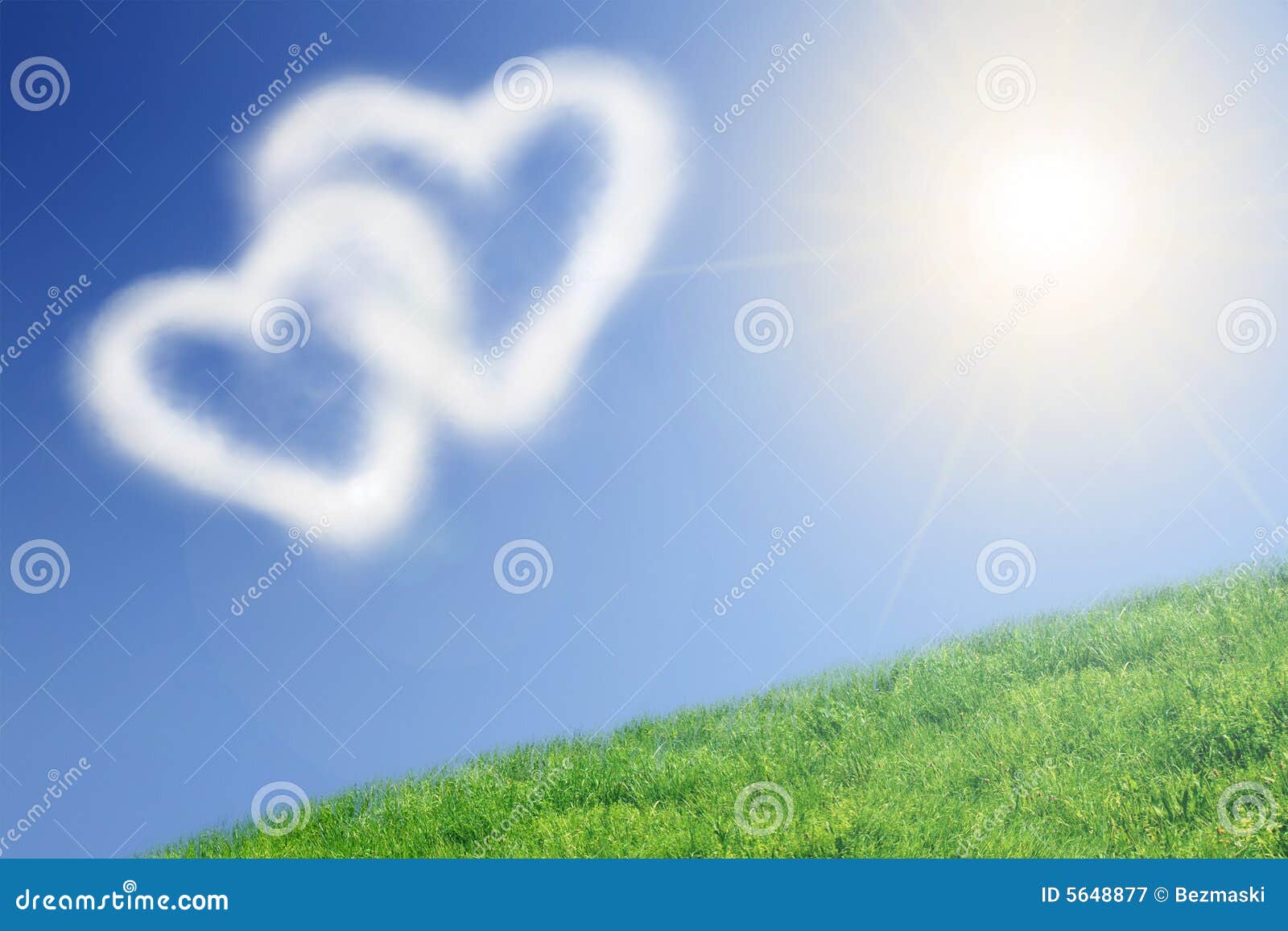 Two Heart-shaped Clouds And The Sun Royalty Free Stock Photography ... Two Heart-shaped Clouds And The Sun Royalty Free Stock Photography ...