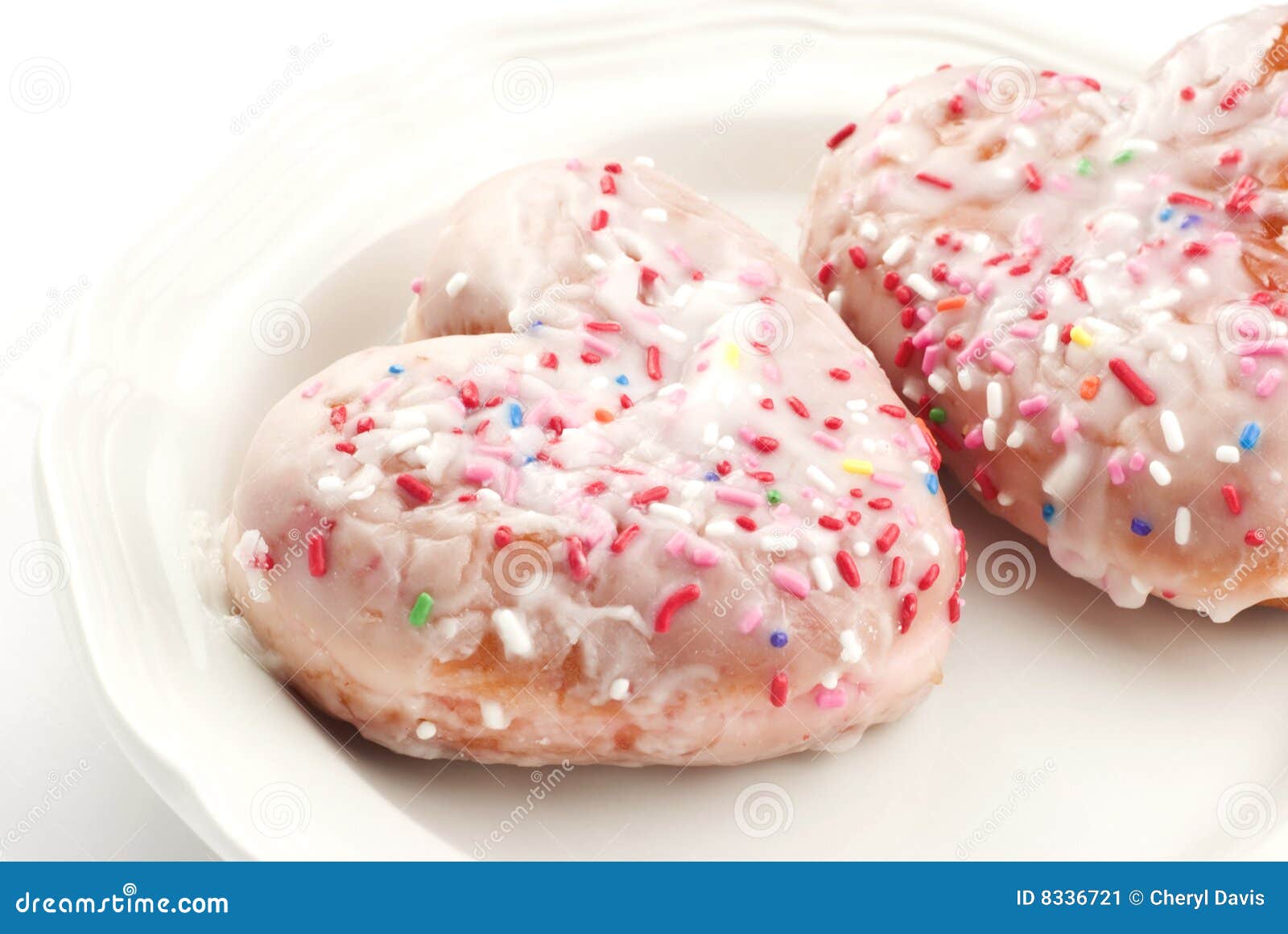 Two Heart Shaped Donuts with Sprinkles Stock Image - Image of fresh ...