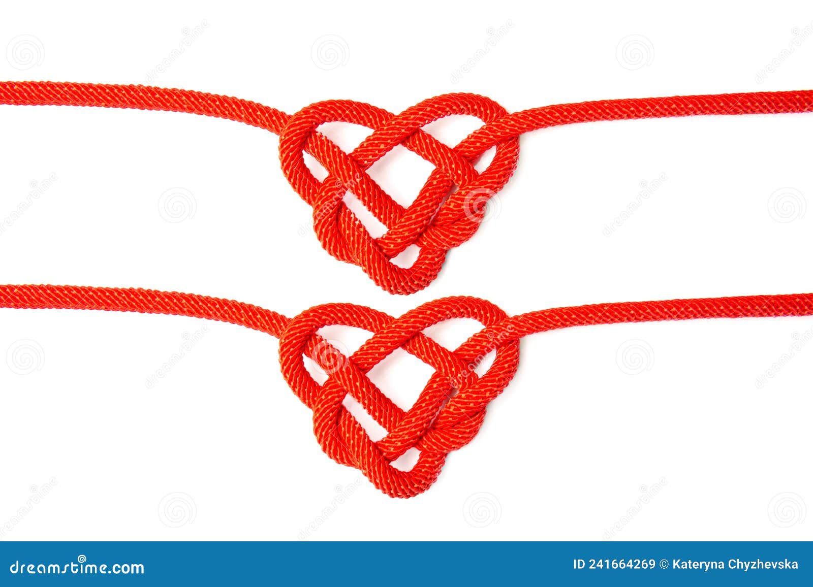 Two Heart Shaped Knots Isolated on White Stock Image - Image of pair ...