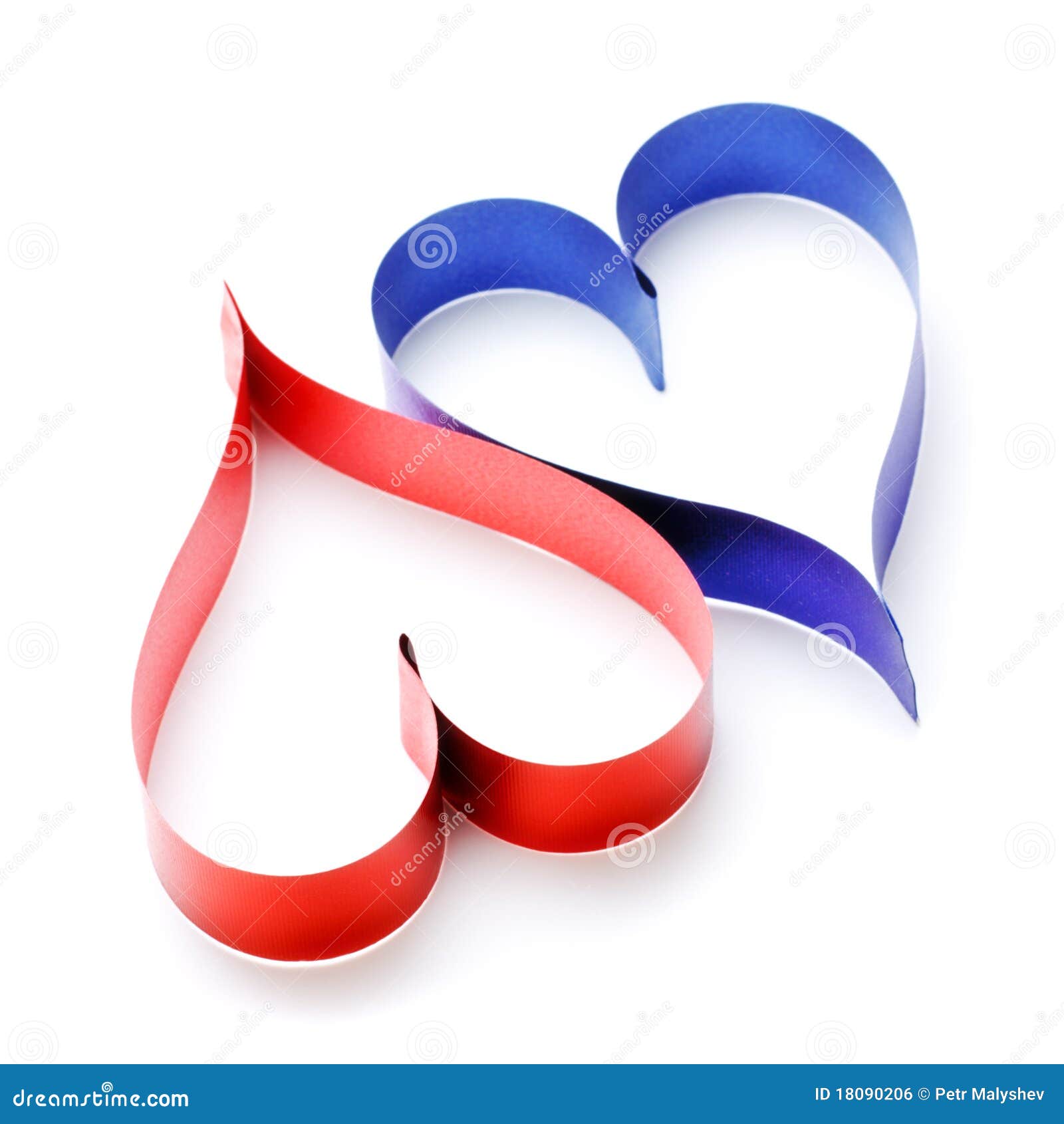 Two hearts stock photo. Image of romance, front, ribbon - 18090206