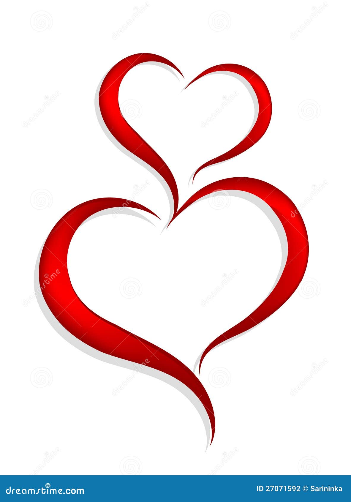 Two hearts stock vector. Illustration of design, heart - 27071592