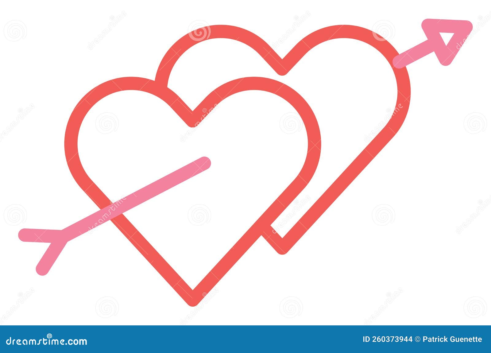 Two Hearts with Arrow, Icon Stock Vector - Illustration of cute ...
