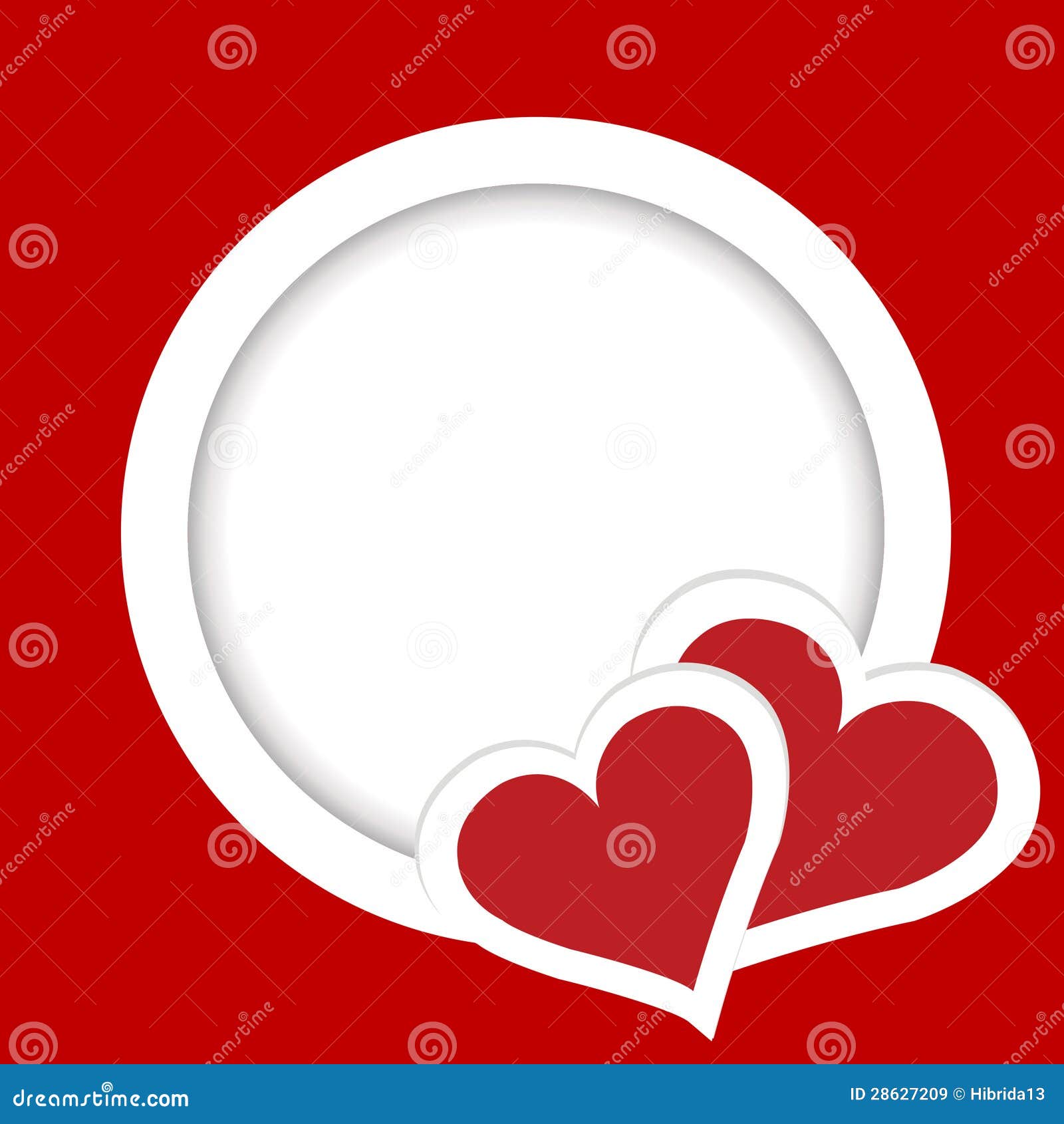 Two Hearts Card Illustration for Valentines Day Stock Illustration ...