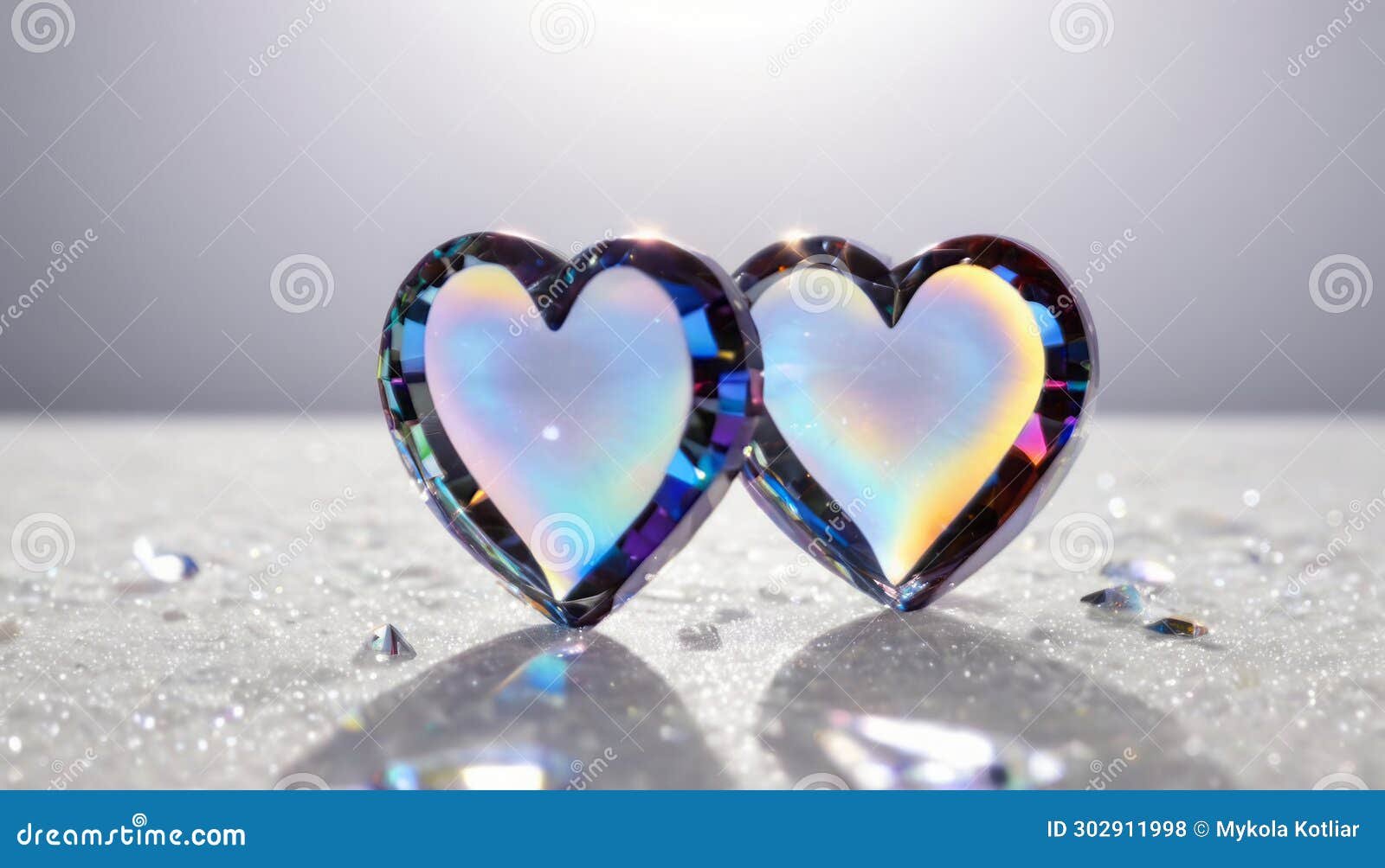 Two Hearts in a Crystal Cascade Stock Photo - Image of wallpaper ...