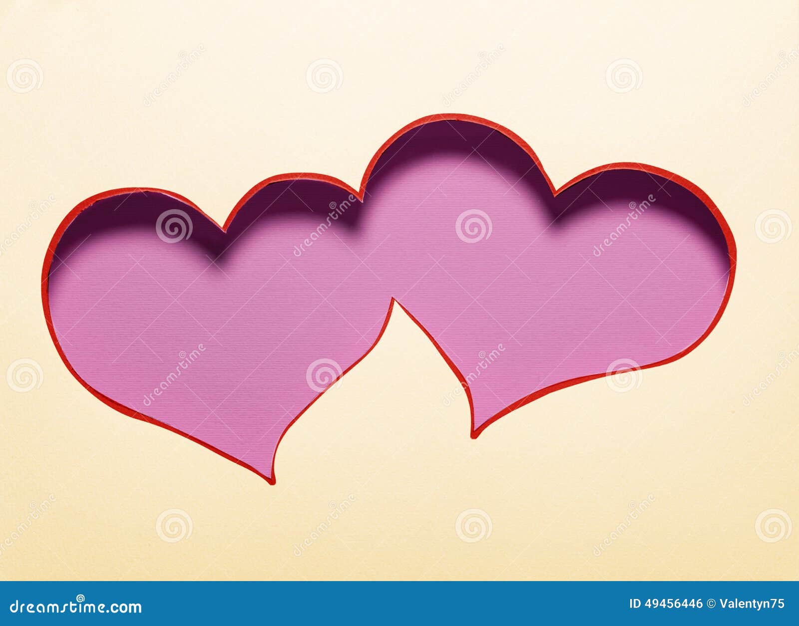 Two Hearts Cutout in Paper. Stock Photo - Image of sign, space: 49456446