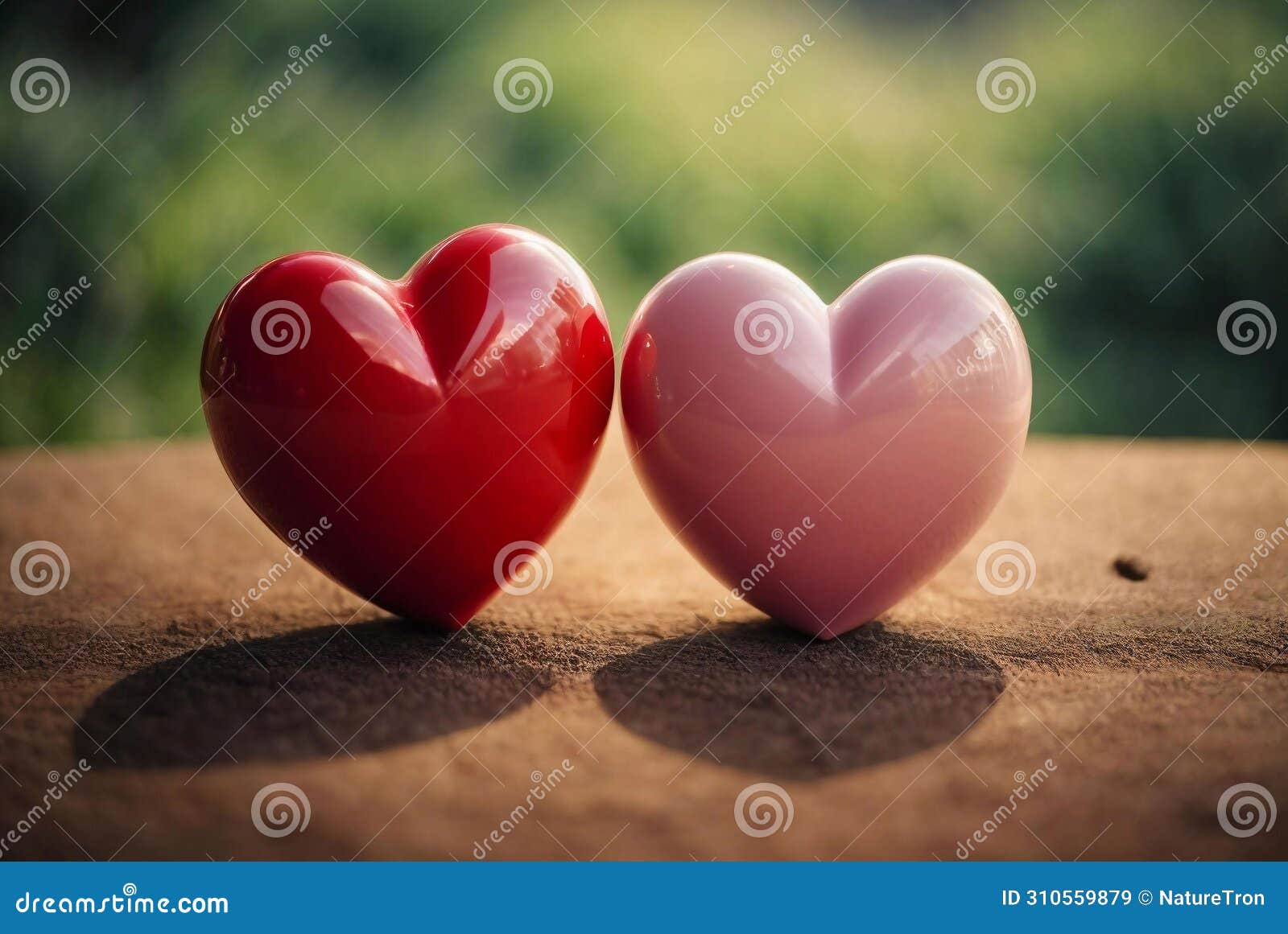 Two Hearts Two Hearts on the Grass Two Hearts on the Ground Stock ...