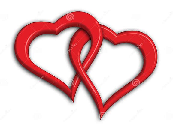 Two hearts intertwined stock illustration. Illustration of feel - 447014