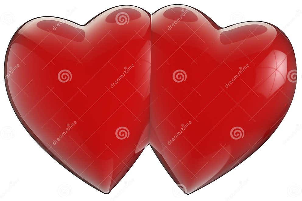 Two hearts joined stock illustration. Illustration of unite - 36673566