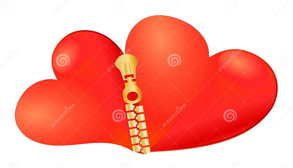 Two hearts joined together stock illustration. Illustration of romance ...