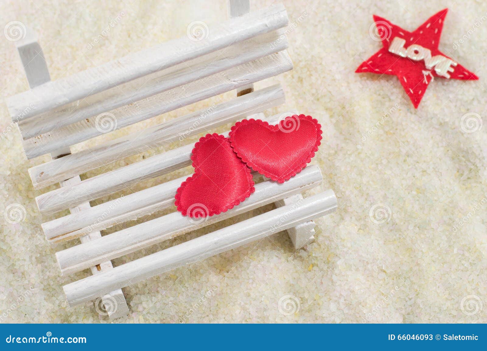 Two Hearts on a Miniature Wooden Bench Stock Image - Image of heart ...
