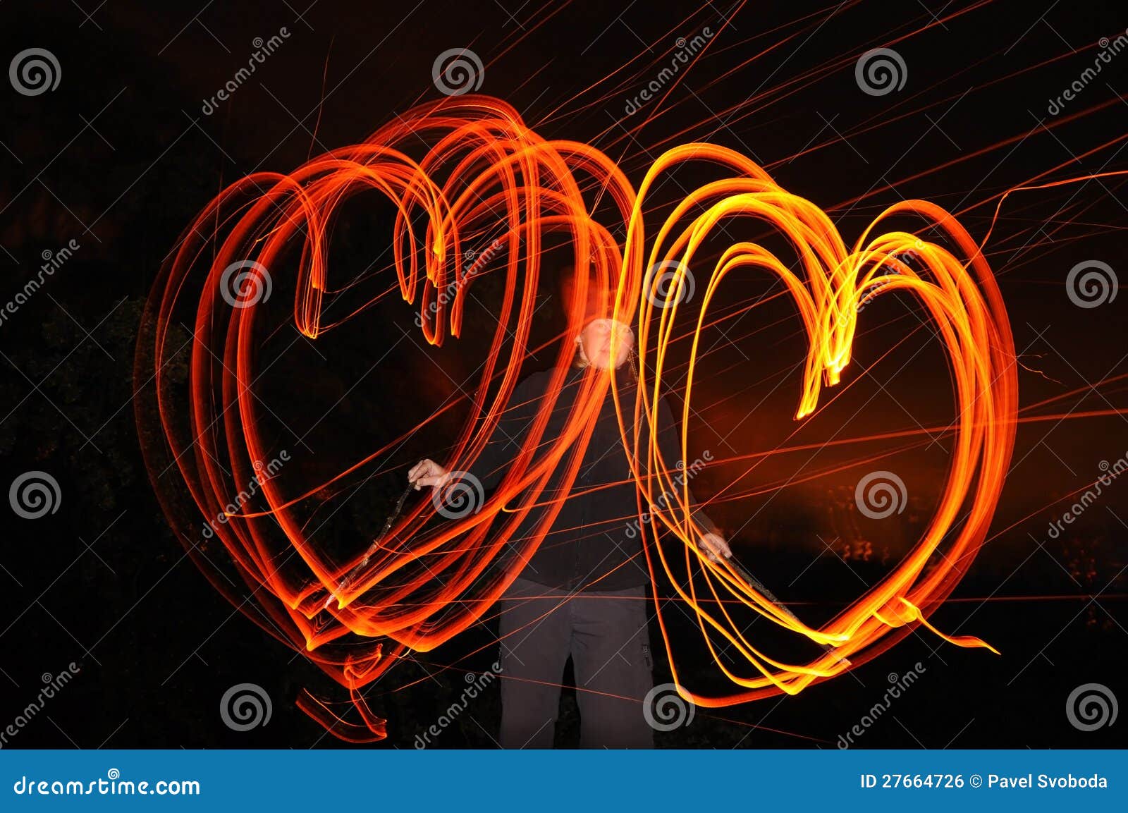 Two Hearts painted by fire stock photo. Image of bright - 27664726