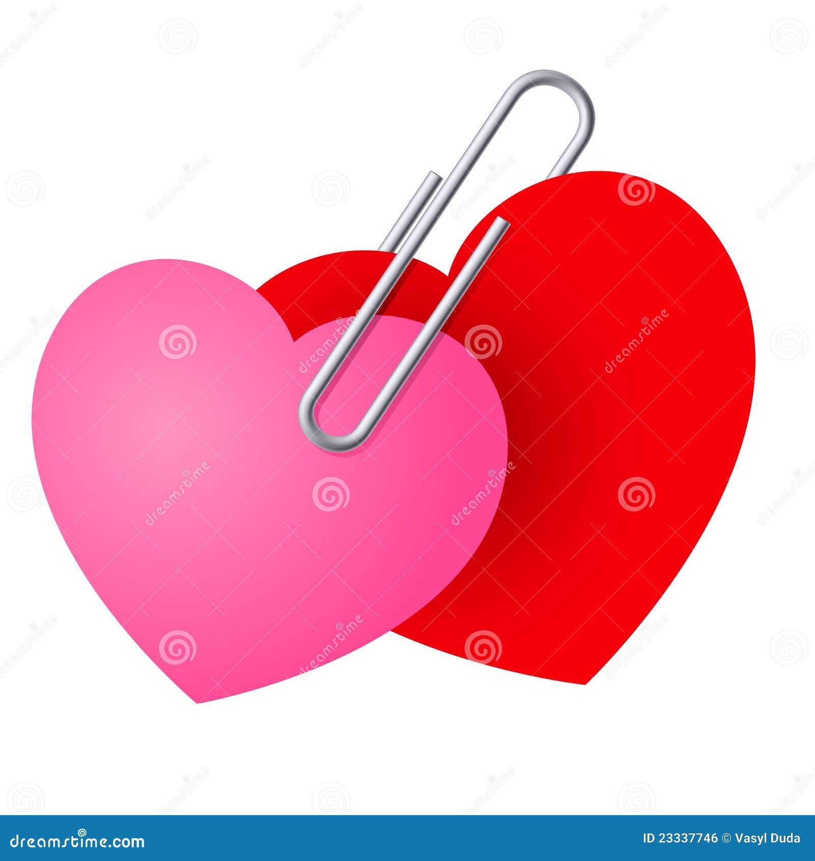 Two Hearts Pinned Together. Stock Vector - Illustration of light ...