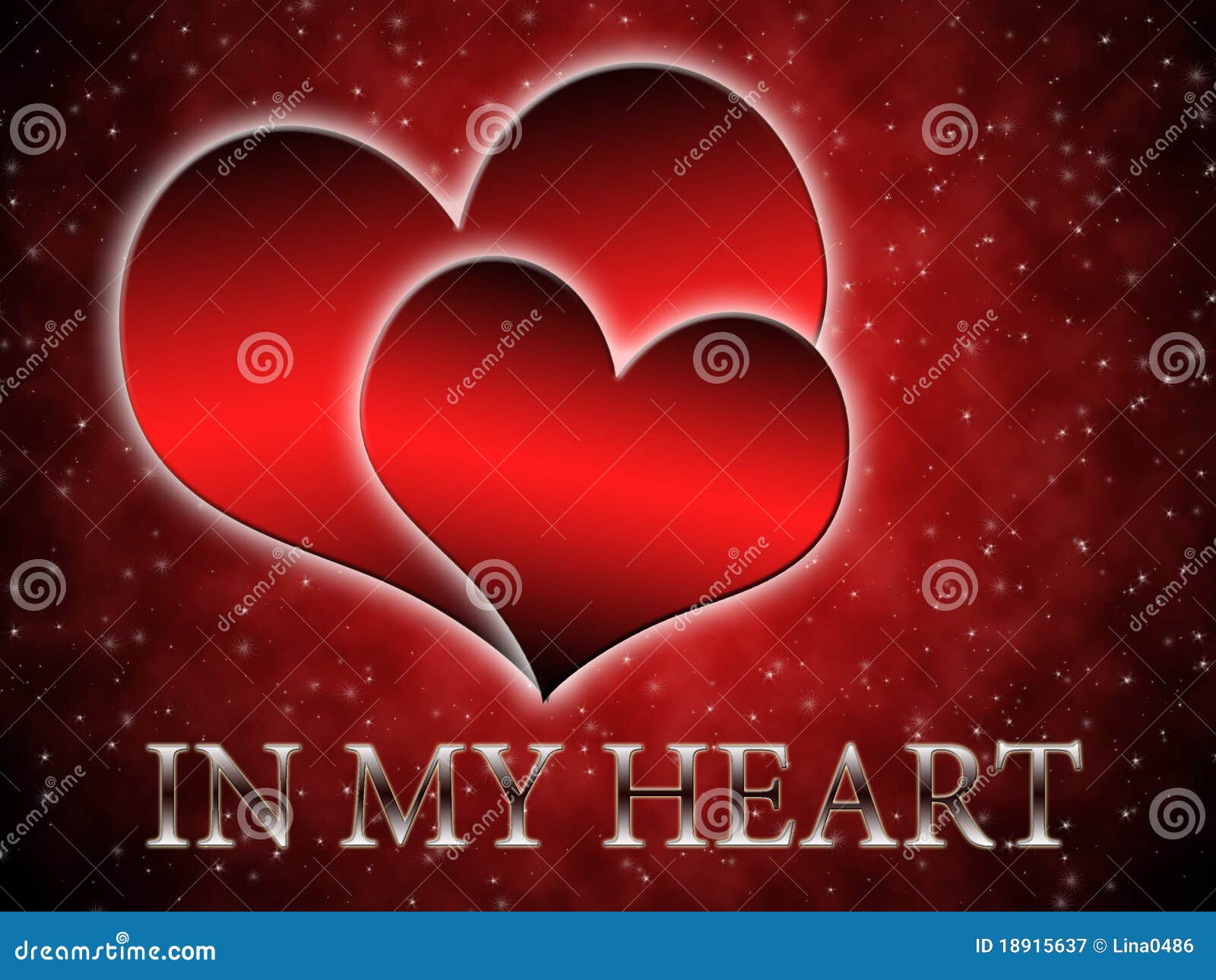 Two Hearts On A Red Background Stock Image - Image of background, heart ...
