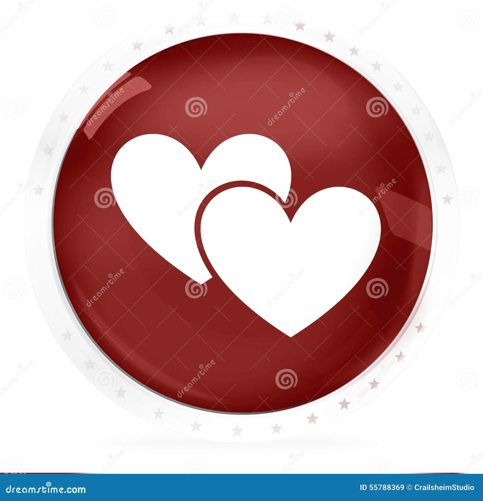Two hearts red stock illustration. Illustration of festive - 55788369