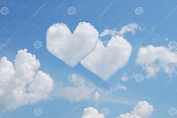Two hearts in sky stock image. Image of hearts, sweet - 10490027