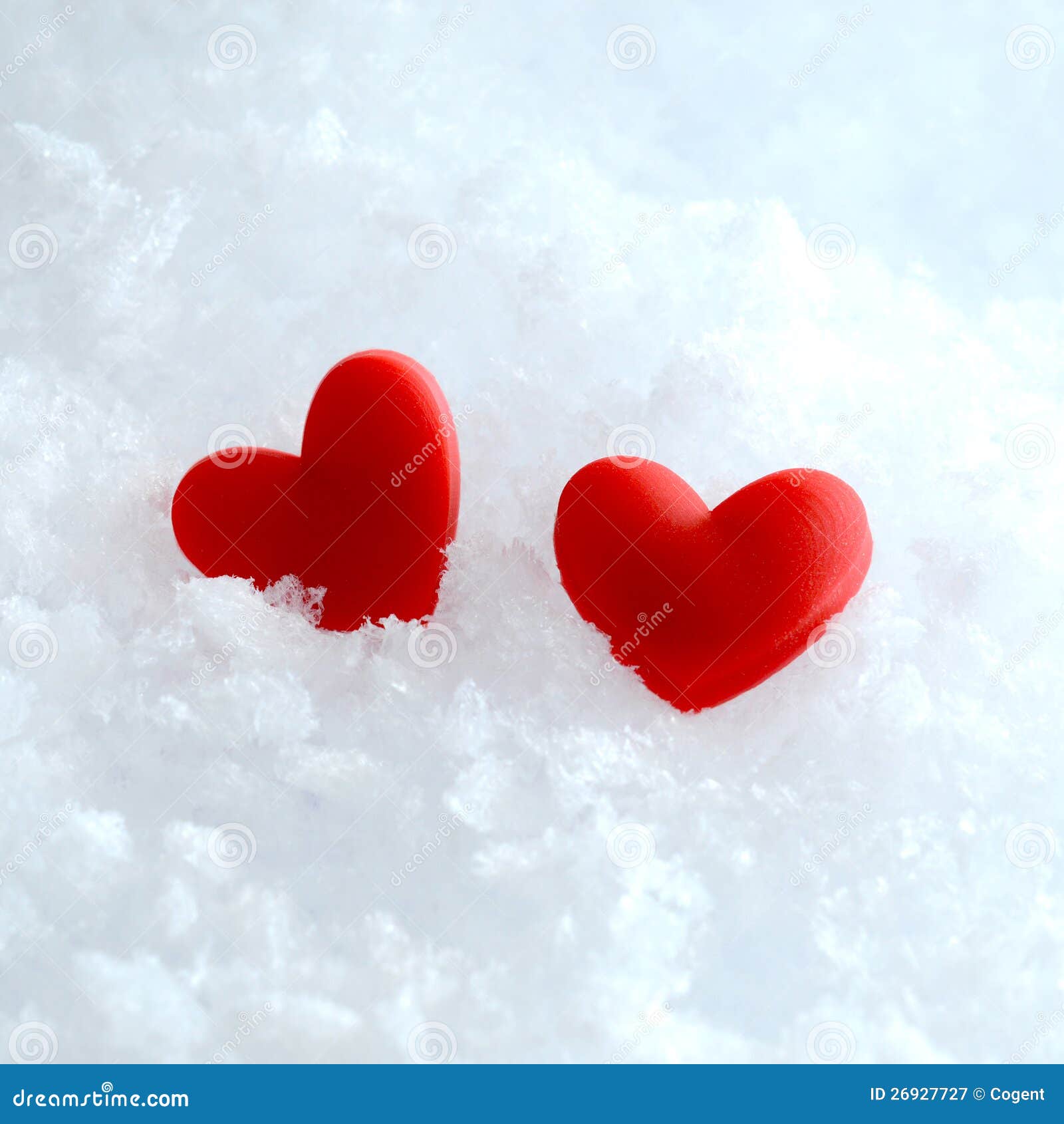 Two hearts in the snow stock image. Image of pair, love - 26927727