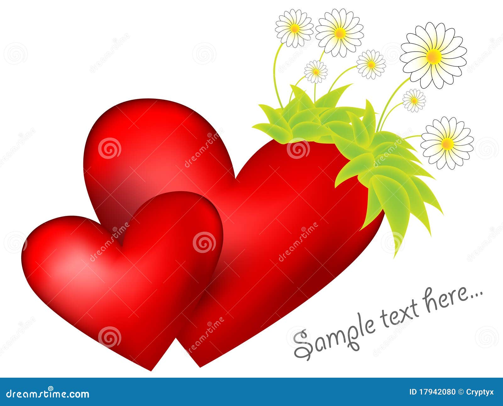 Two Hearts with Spring Flowers Stock Vector - Illustration of ...