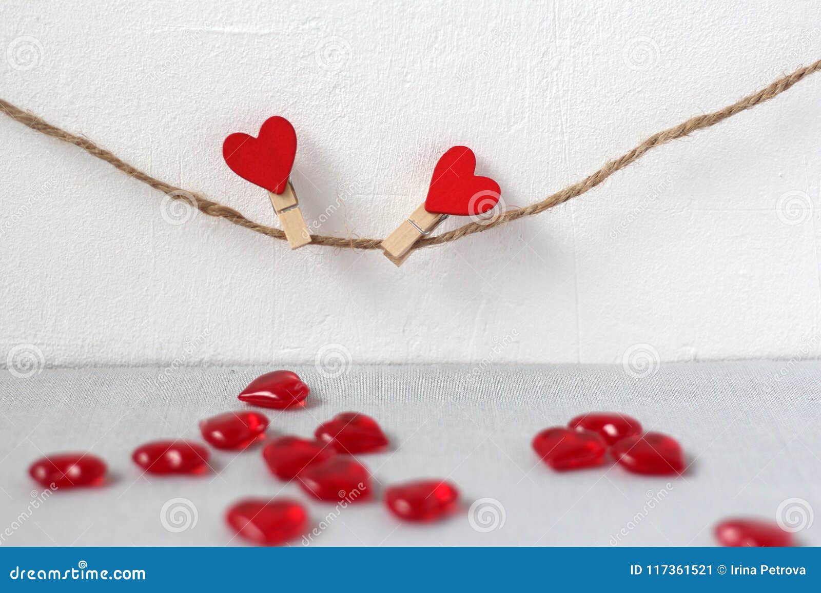 Two Hearts on a String As a Symbol of Love Stock Image - Image of ...
