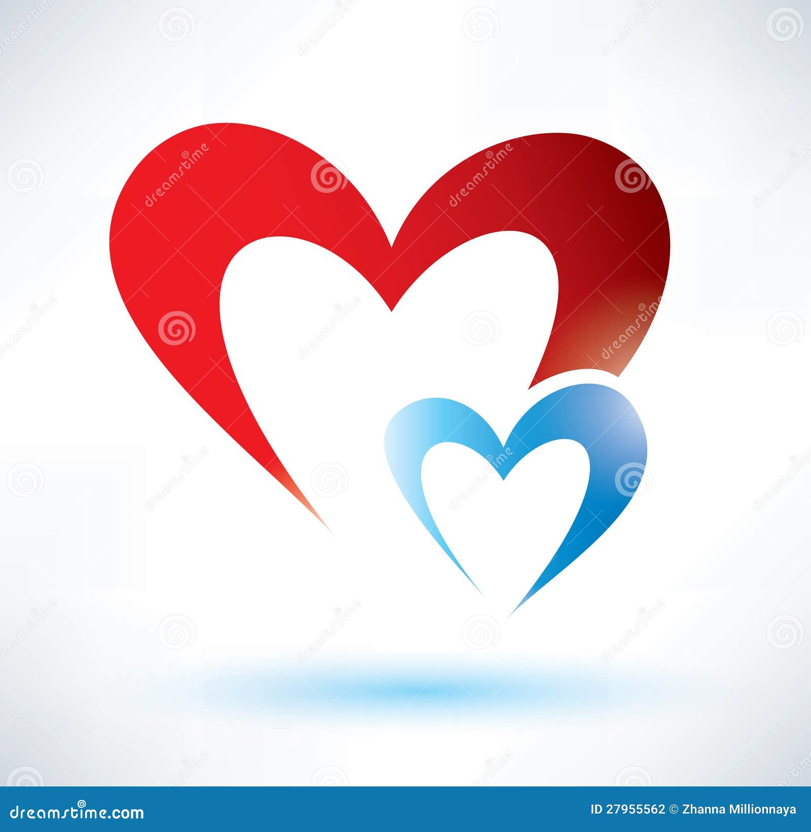 Two Hearts Symbol, Love Concept Stock Vector - Illustration of emblem ...