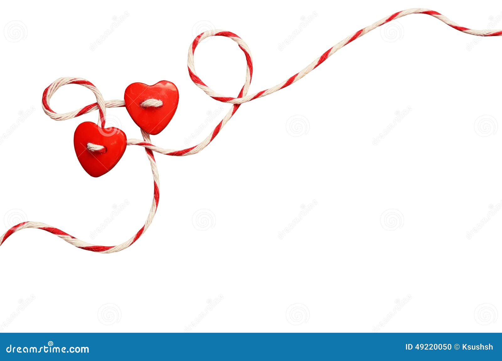 Two hearts tied stock photo. Image of label, heart, romance - 49220050