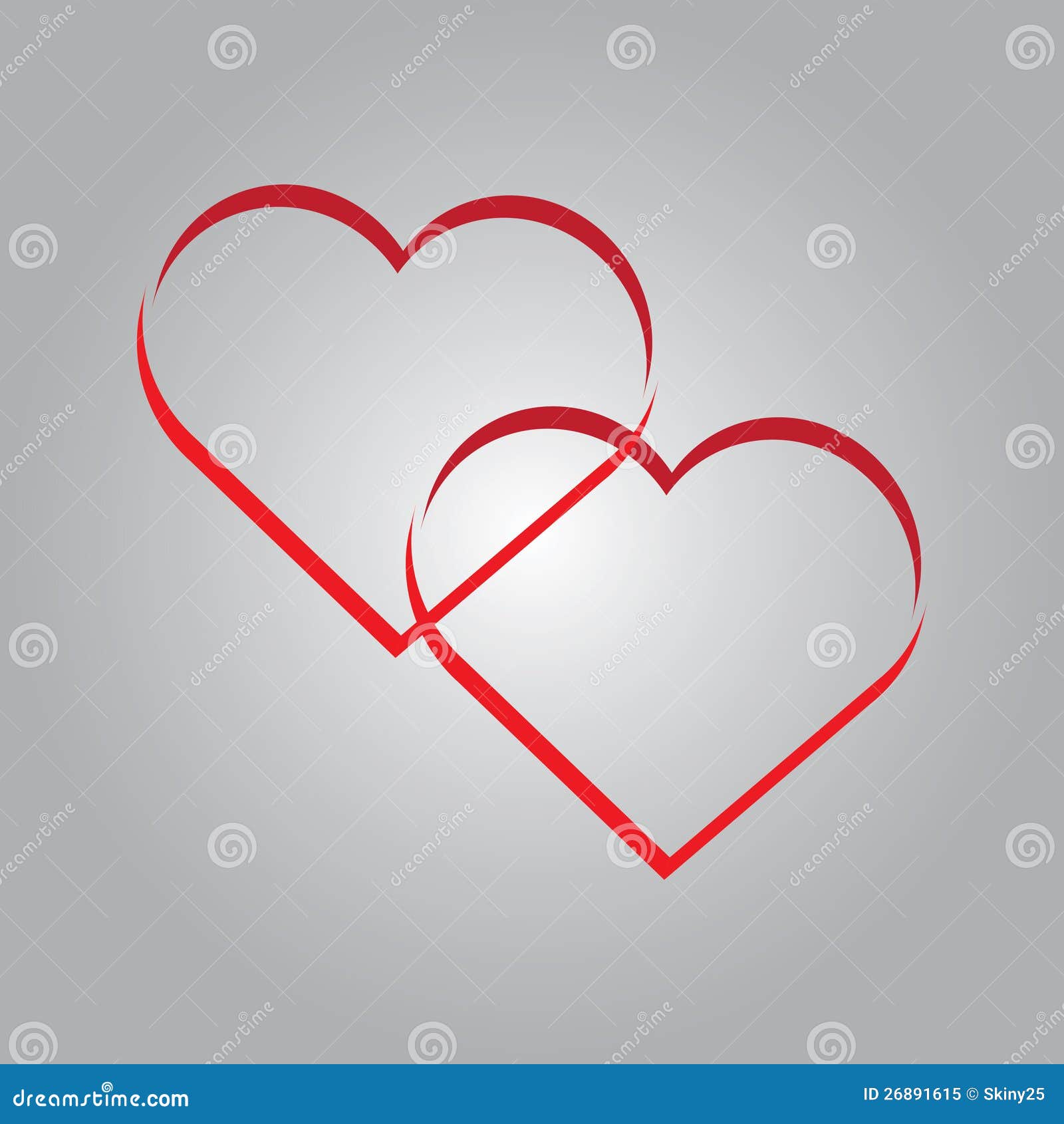 Two hearts valentine stock vector. Illustration of together - 26891615