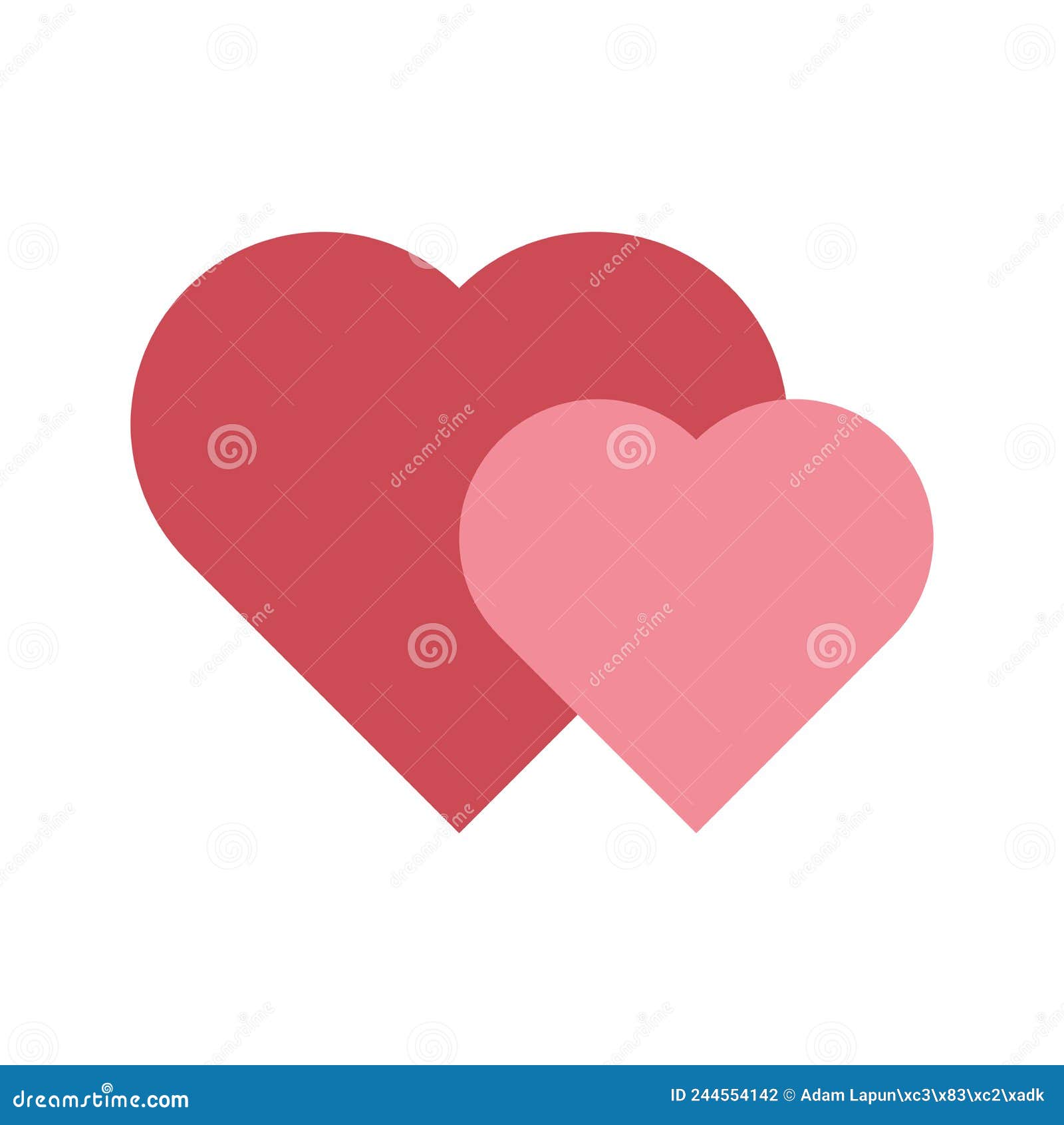 Two Hearts Vector Icon. Dating App Match Stock Vector - Illustration of ...