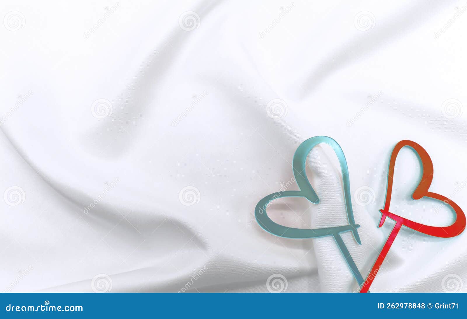 Two Hearts on a White Abstract Background. Space for Copying Stock ...