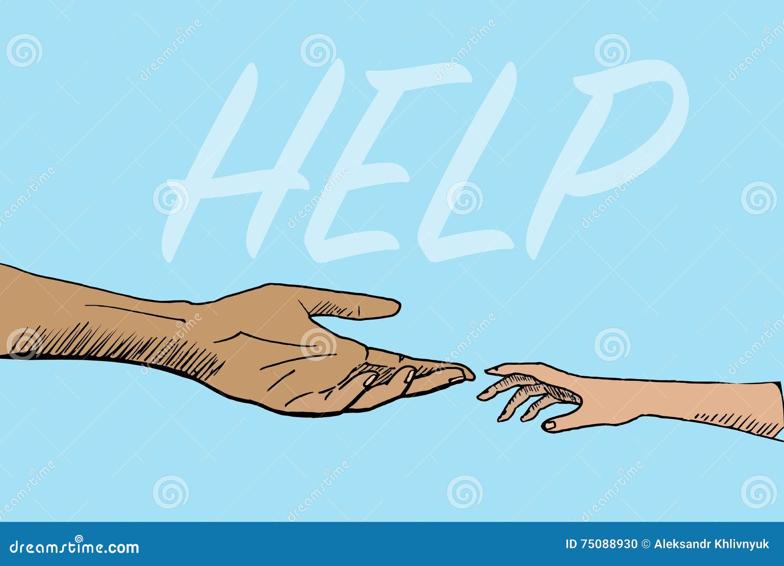 Two helping hands stock illustration. Illustration of partnership ...
