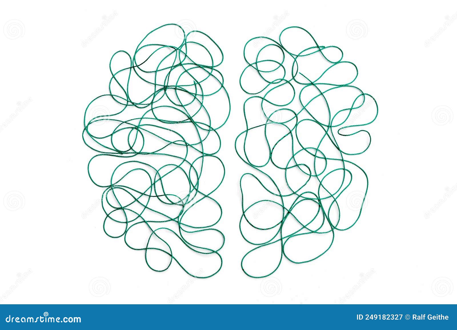 Two Hemispheres on a White Background Shown with Twisted Threads Stock ...