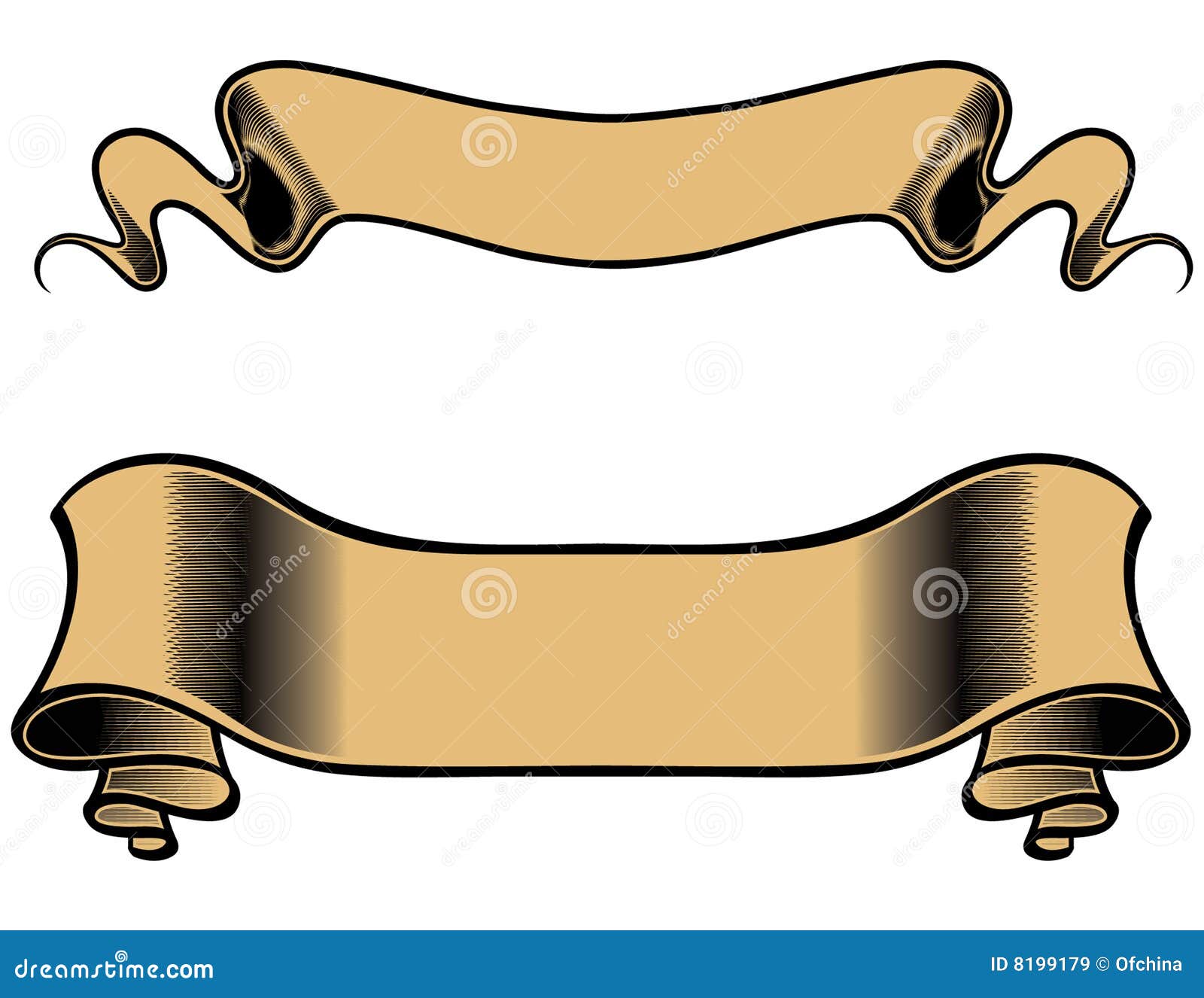 Two heraldic ribbons stock vector. Illustration of event - 8199179