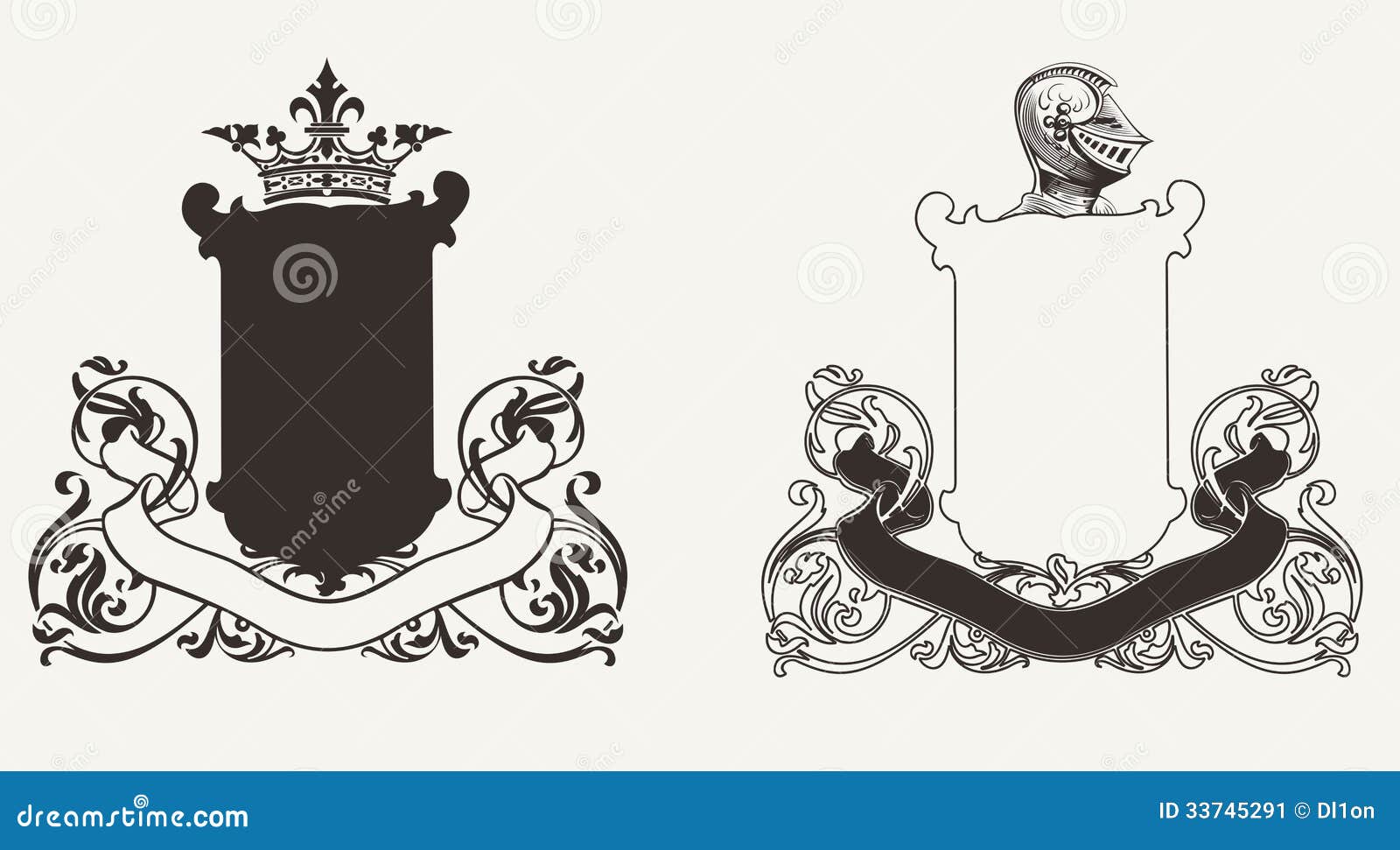 HERALDRY Crests And Symbols Vector Illustration | CartoonDealer.com ...