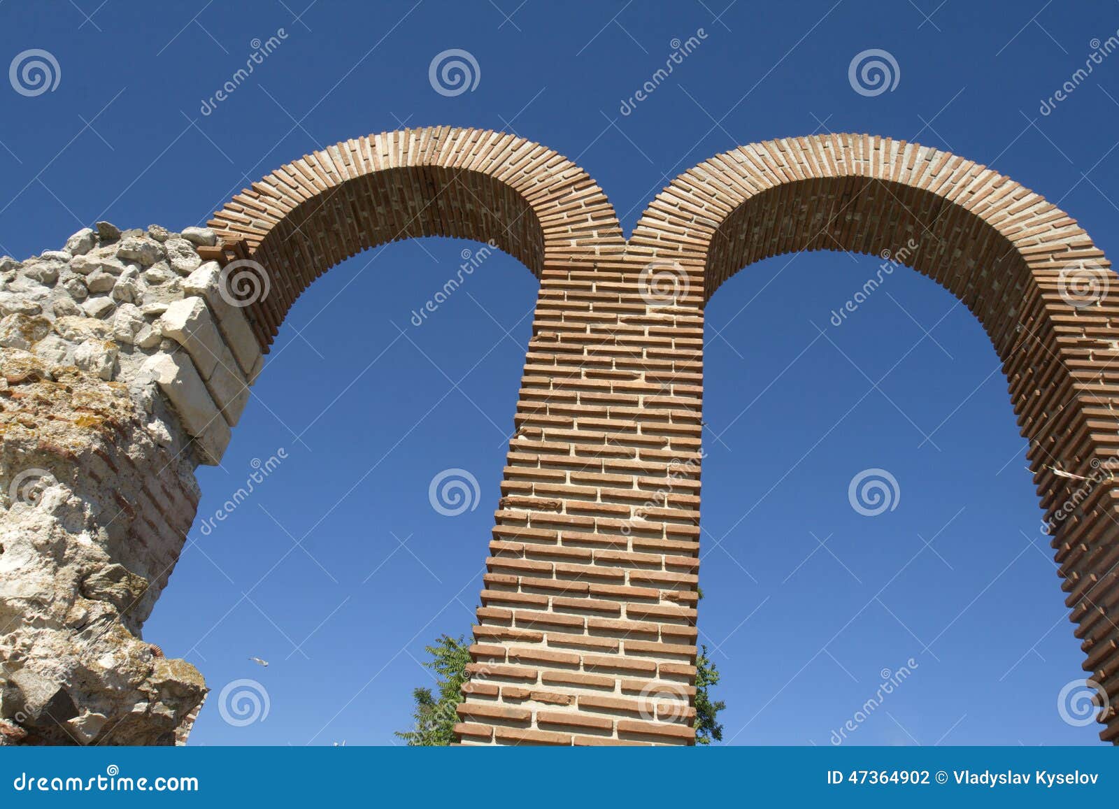 Two High Brick Semicircular Arches Stock Photo - Image of external ...