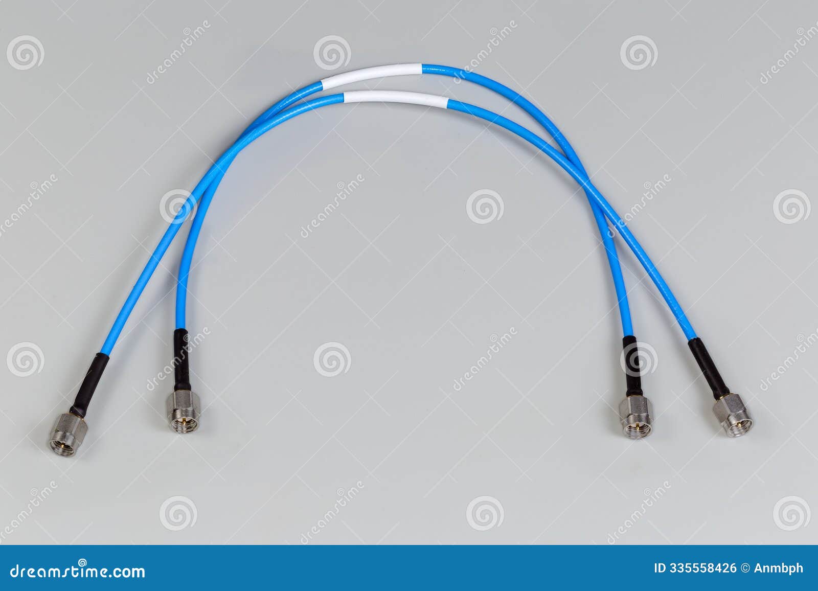 Two High-frequency Cable Adapters with Silvery Coaxial Threaded ...