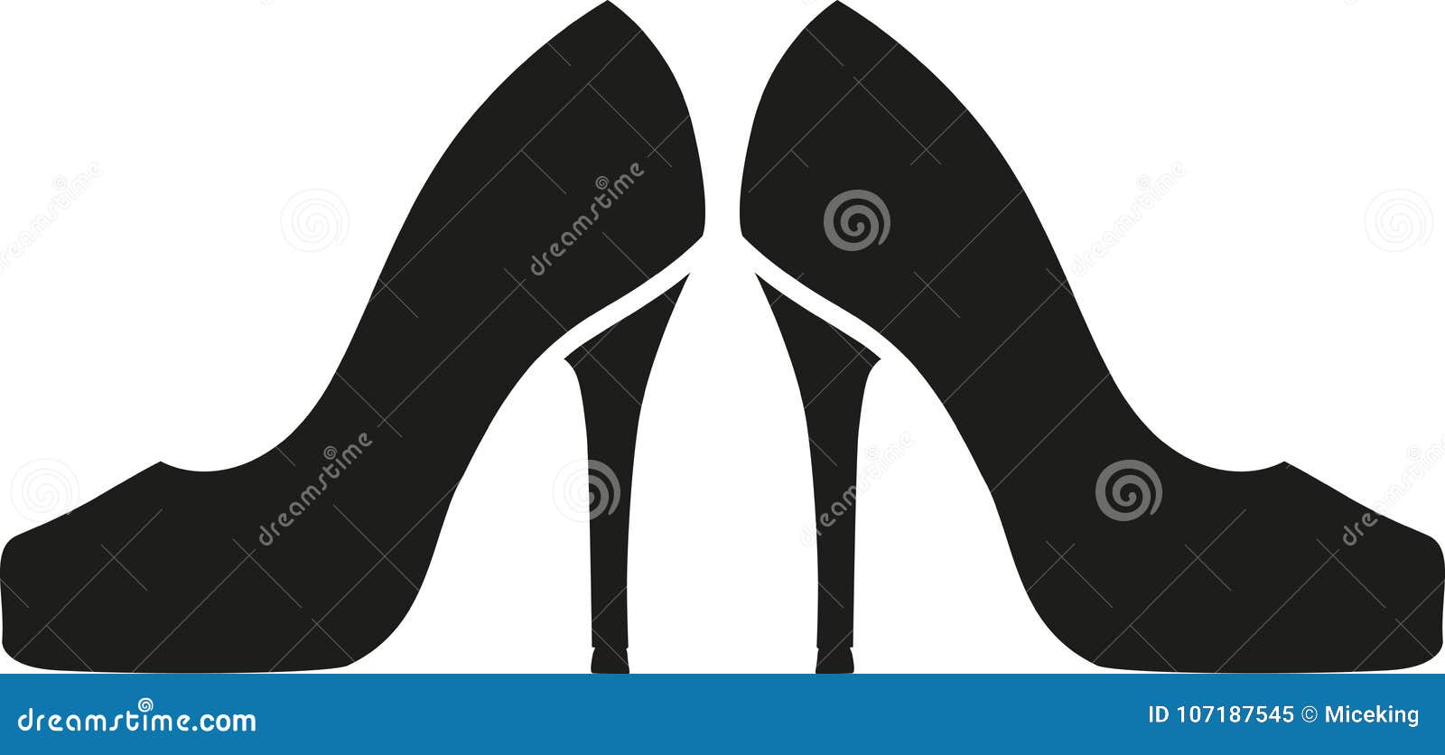 Two High Heels with Platform Stock Vector - Illustration of heels, shoe ...