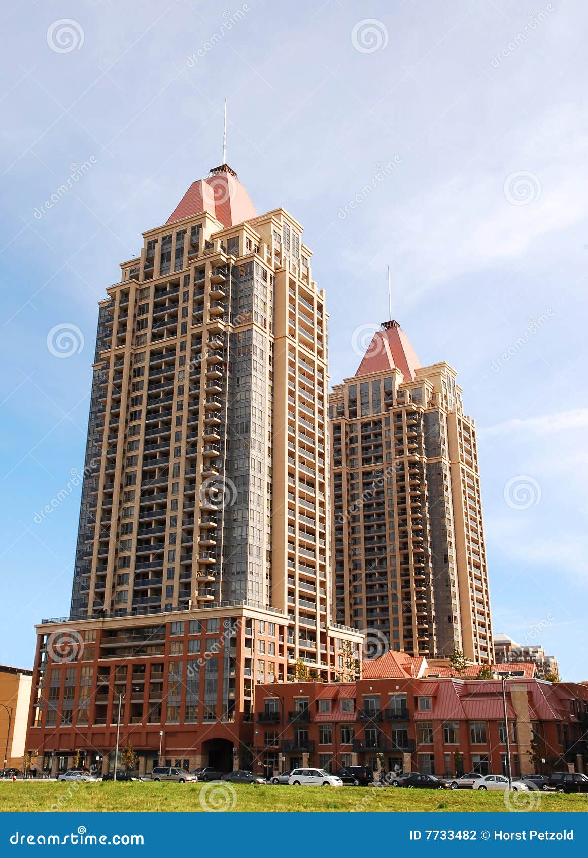 Two high rise building. stock photo. Image of shiny, development - 7733482