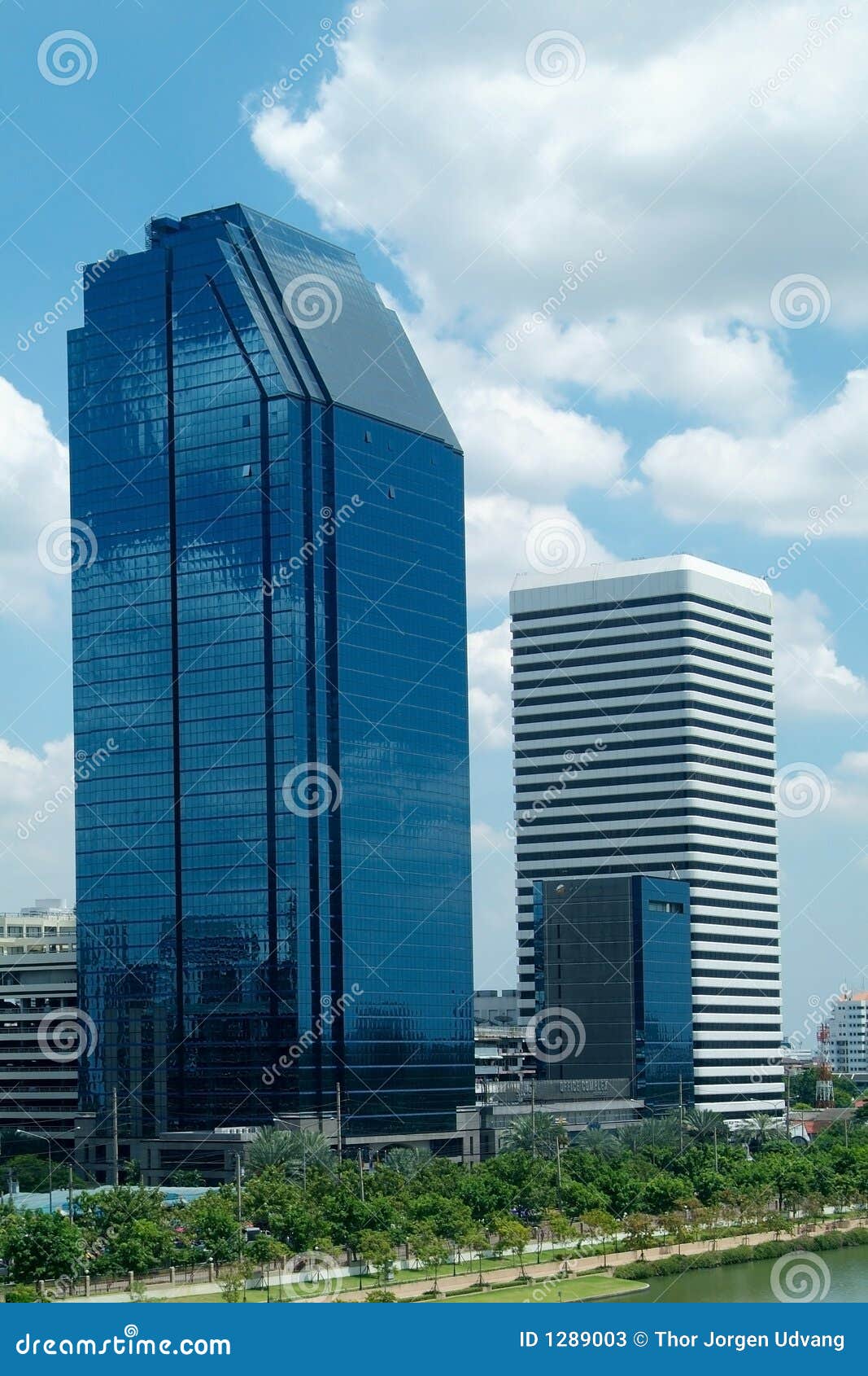 Two High-rise Office Buildings Stock Image - Image of building, rise ...