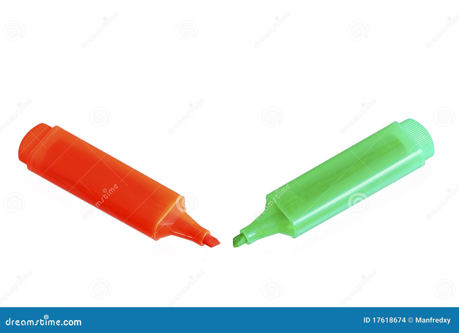 Two highlighters stock photo. Image of bright, green - 17618674