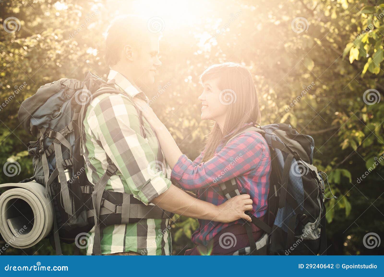Two hikers stock photo. Image of friendship, adult, embracing - 29240642