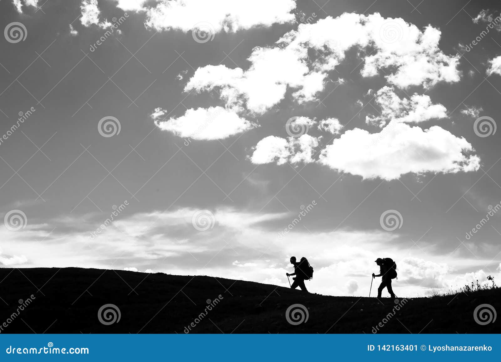 Two Hikers Walking Along the Mountain Trail Stock Image - Image of ... Two Hikers Walking Along the Mountain Trail Stock Image - Image of ...