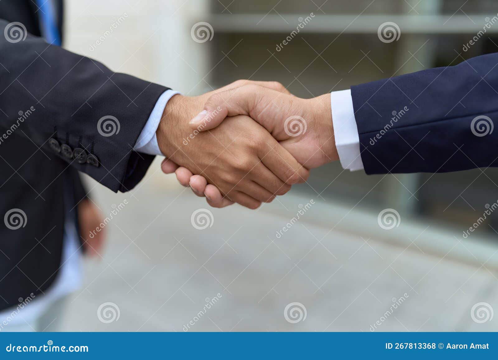 Two Hispanic Men Business Workers Shake Hands at Street Stock Photo ...