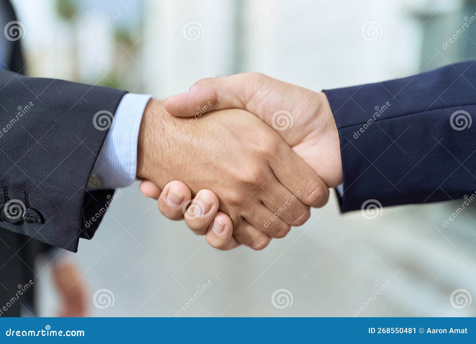 Two Hispanic Men Business Workers Shake Hands at Street Stock Image ...