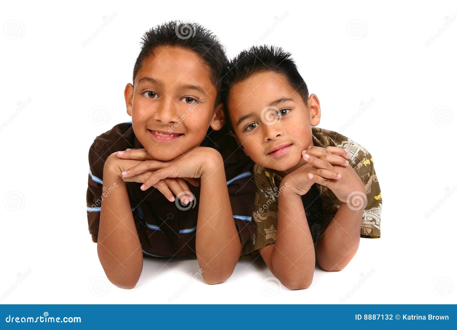 Two Hispanic Young Brothers Smiling Stock Photo - Image of hands, happy ...