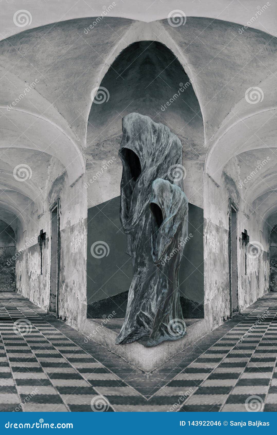 Two Hooded Figure in the Castle Stock Photo - Image of dungeon ...