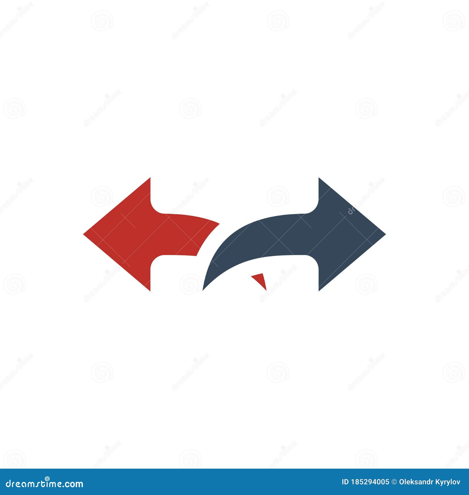 Two Horizontal Parallel Arrows Separating Ways, Opposite Direction ...