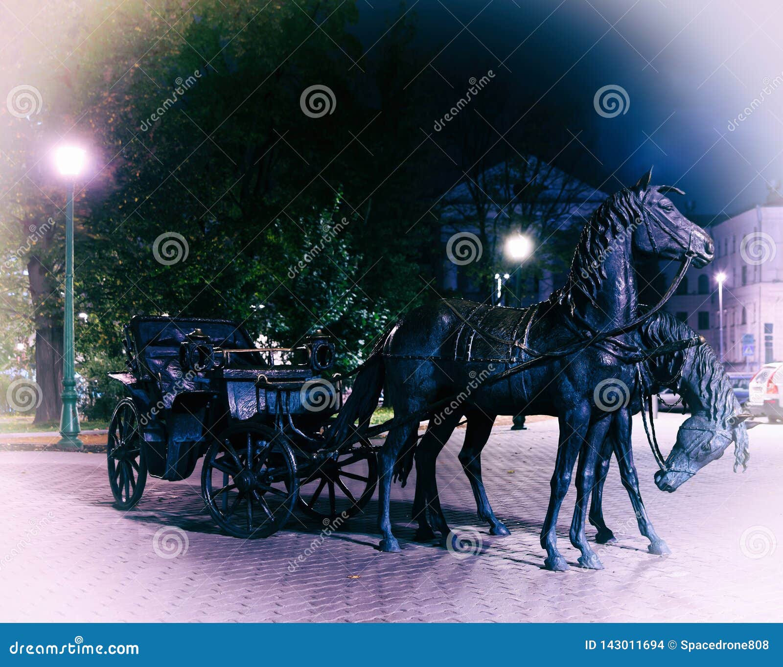 Two Horses Monument in Minsk Belorussia Vignette Background Back ...