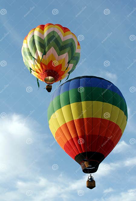 Two Hot Air Balloons stock image. Image of balloons, rainbow - 7682749