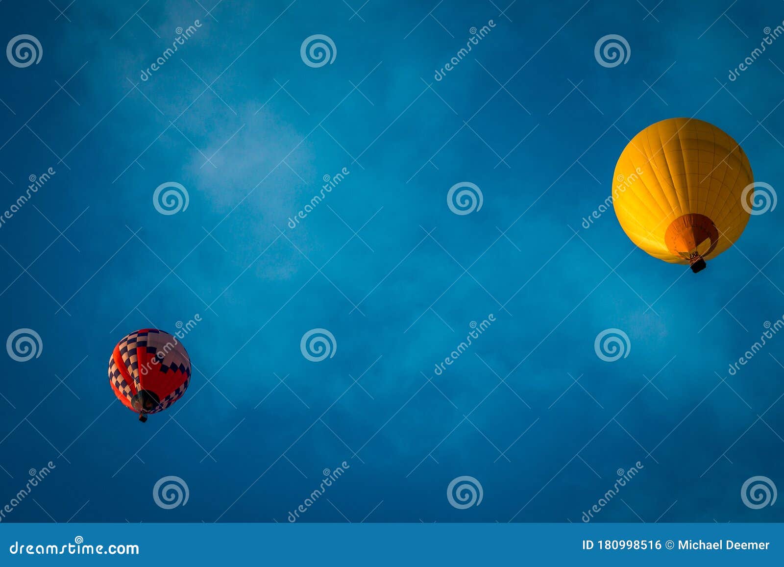 Two Hot Air Balloons Floating by in the Sky Editorial Photo - Image of ...