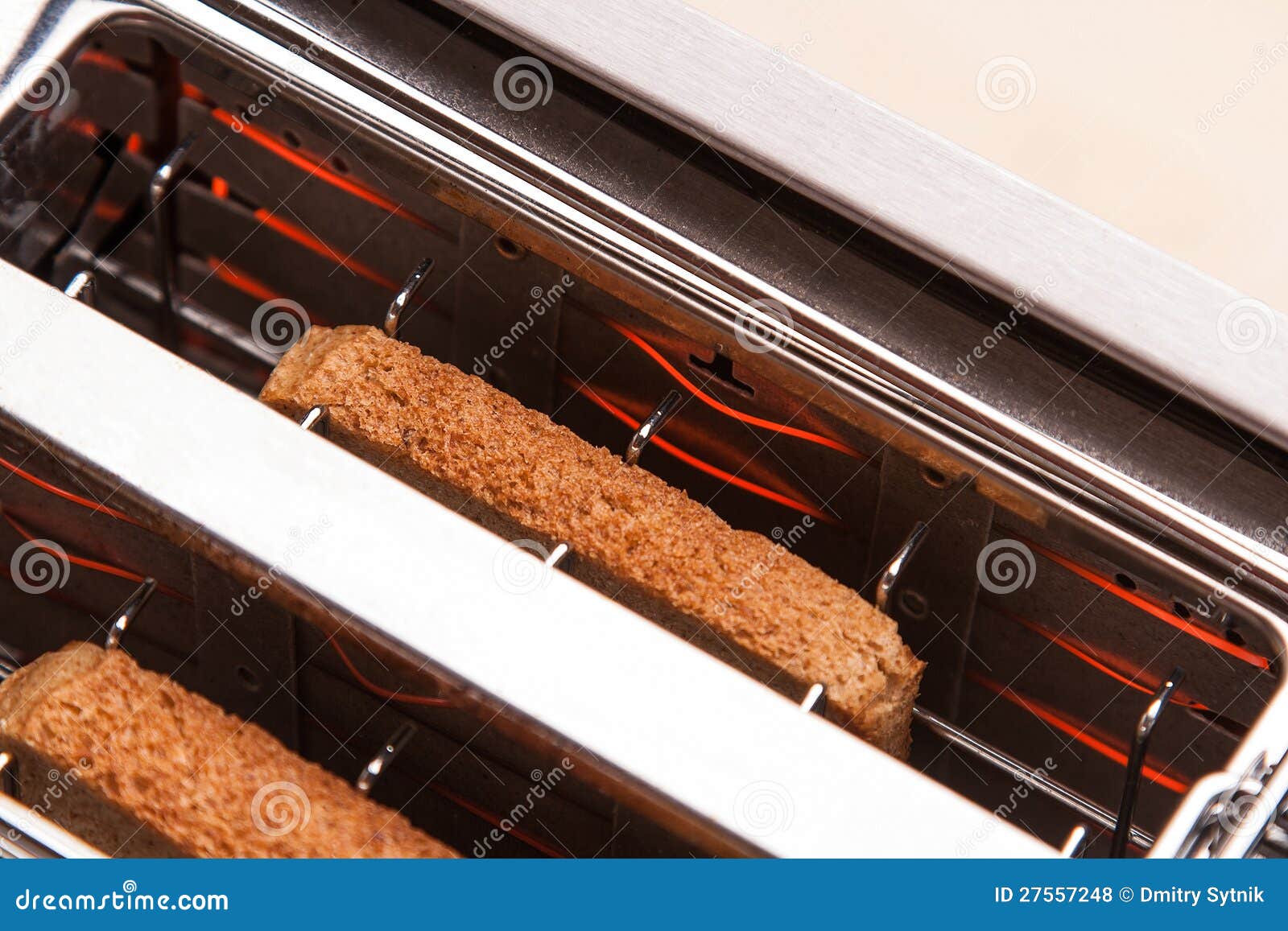 Two Hot Bread Toast in Toaster Stock Photo - Image of croissant ...